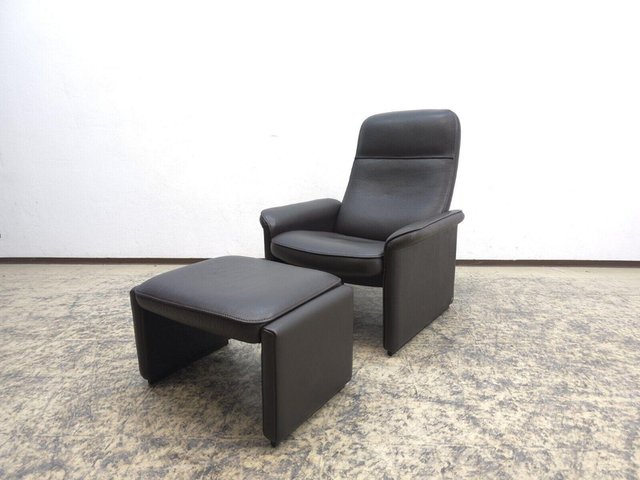 Brown DS 50 Armchair and Ottoman in Leather from de Sede, Set of 2 for ...