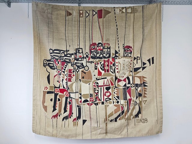 Large Mid-Century Modern Tapestry by Yugoslav Artist Mateja Rodiqi ...