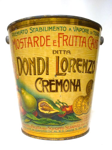 Italian Tin Mustard Box by Dondi Lorenzo, 1930s for sale at Pamono