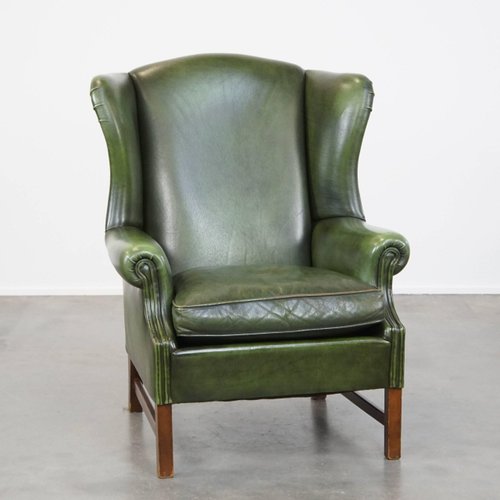 English Chesterfield English Green Wing Chair for sale at Pamono