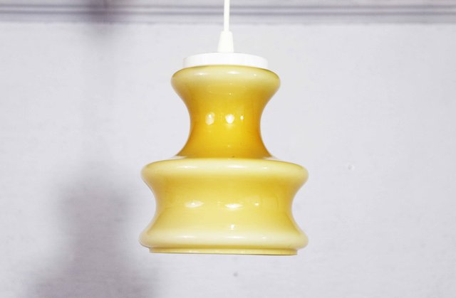Vintage Cream-Colored Glass Pendant Light, 1970s for sale at Pamono