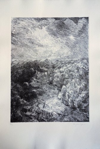 Henry William Singer, Alpilles, Engraving for sale at Pamono