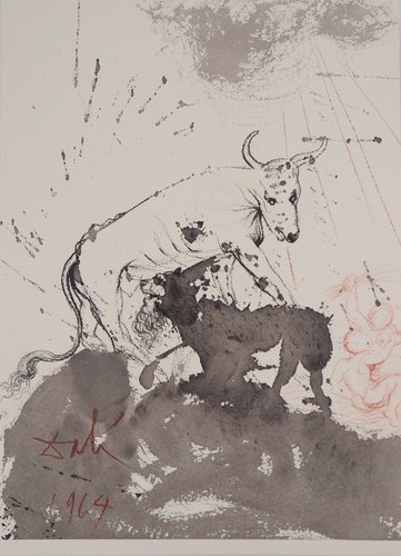 Salvador Dali, The Lion and the Ox, Lithograph for sale at Pamono