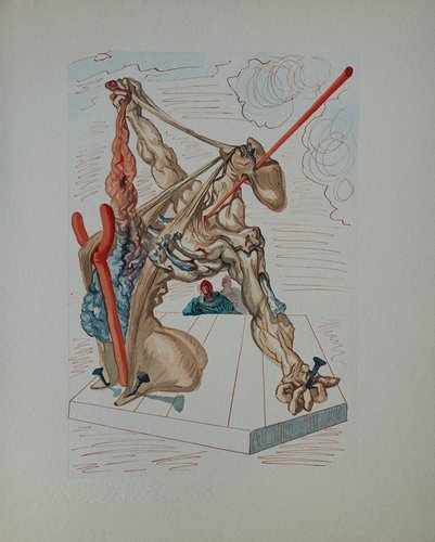 Salvador Dali, The Falsifiers, Woodcut for sale at Pamono