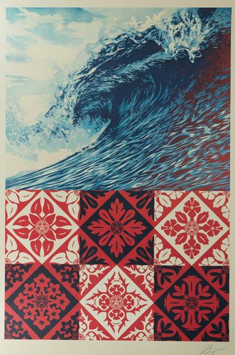 Shepard Fairey, Wave Distress, Screenprint for sale at Pamono