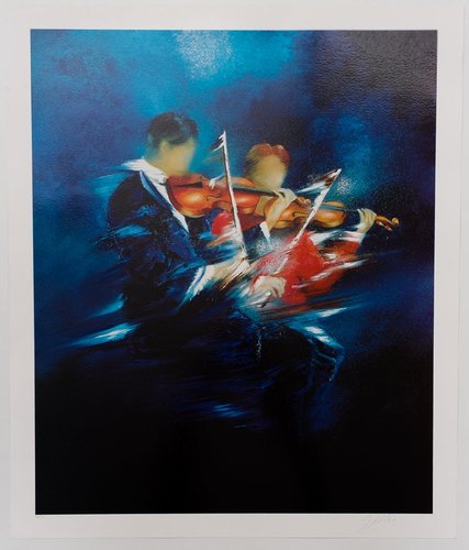 Victor Spahn, Violin Duo Concert, Original Color Screen Print for sale ...