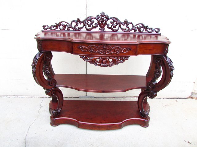 Large Napoleon III Mahogany Console, 1900s for sale at Pamono
