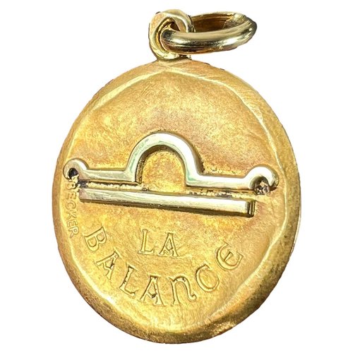 French Zodiac Libra Star Sign 18k Yellow Gold Charm Pendant by Becker ...