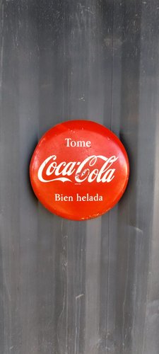Round Coca Cola Button Sign, 1950s for sale at Pamono