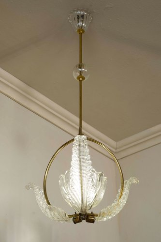 Vintage Murano Pendant Light attributed to Ercole Barovier for Barovier ...