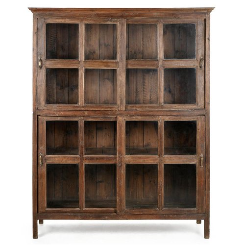 Large Solid Wood Display Case with Sliding Doors for sale at Pamono