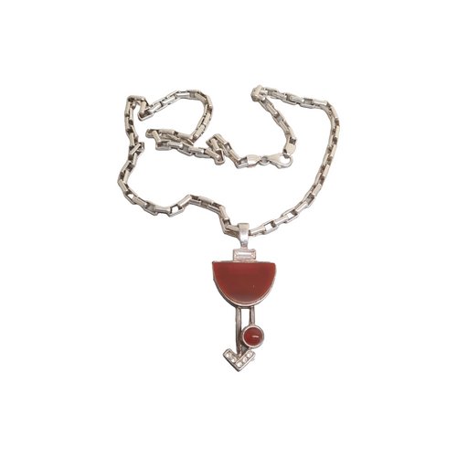 Art Deco Silver Pendant by Elizabeth Koller, 1990s for sale at Pamono