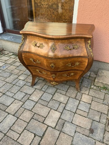 Scandinavian Rococo Style Walnut Chest of Drawers, 1900s for sale at Pamono