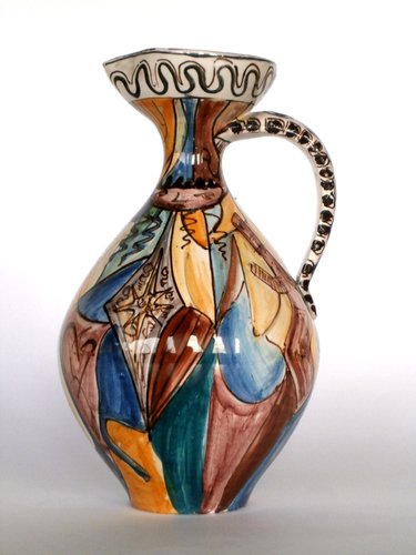 Vintage Modern Italian Art Ceramic Pottery Vase, 1960s for sale at Pamono