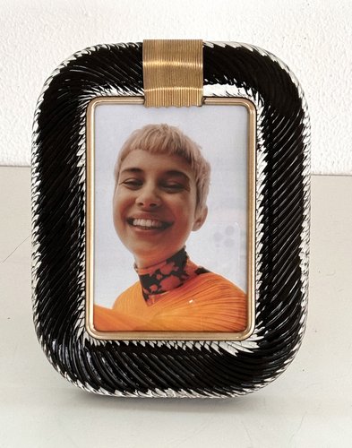 Marco italiano retorcido de cristal de Murano y latón al estilo de ...