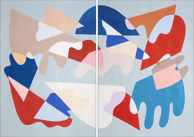 Ryan Rivadeneyra, Díptico de azulejos rotos, Acrílico sobre papel, 2025 en venta en Pamono