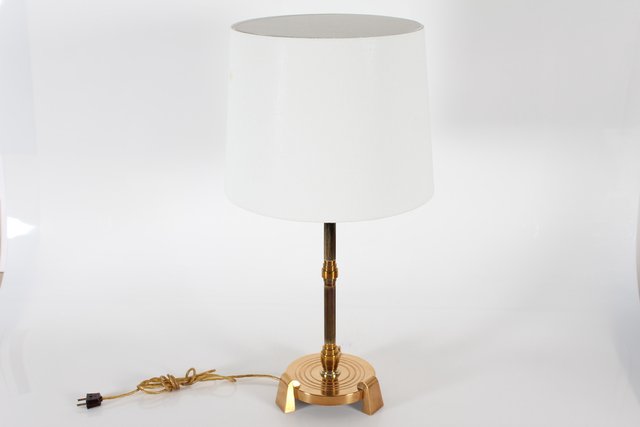 Vintage Art Deco Danish High Desk Lamp in Bronze with New Shade in the ...