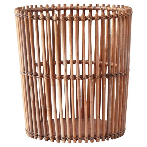 Danish Modern Paper Basket in Rattan and Cane attributed to Wengler ...