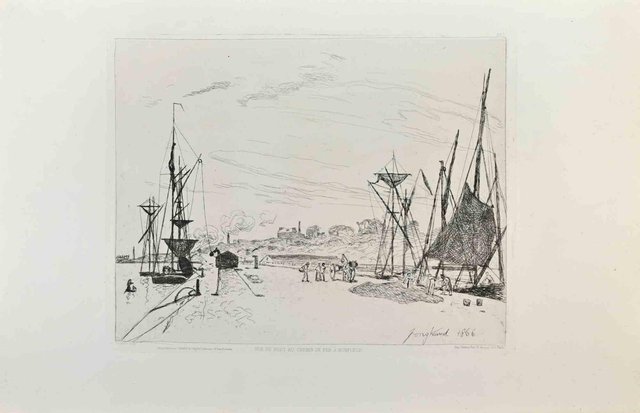 Johan Barthold Jongkind, Vue du Port au Chemin de Fer à Honfleur ...