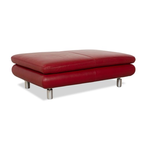 Red Leather Ottoman from Koinor for sale at Pamono