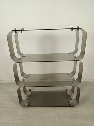 Stainless Steel Design Shelf by Donald Singer, 1970s for sale at Pamono
