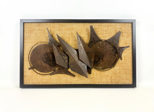 Brutalist Framed Relief attributed to Henrik Horst, 1984 for sale at Pamono