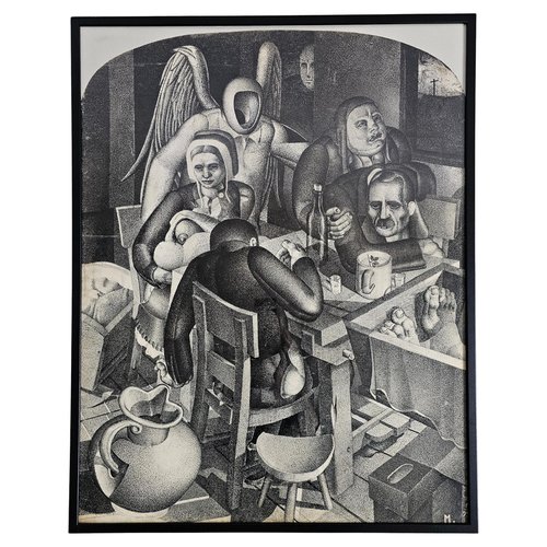 Milos Zoric, Under the Auspices of a Good Spirit, 1975, Ink on Paper ...
