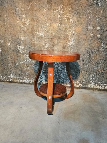 Art Deco Table in Beech and Walnut Veneer, 1950s for sale at Pamono