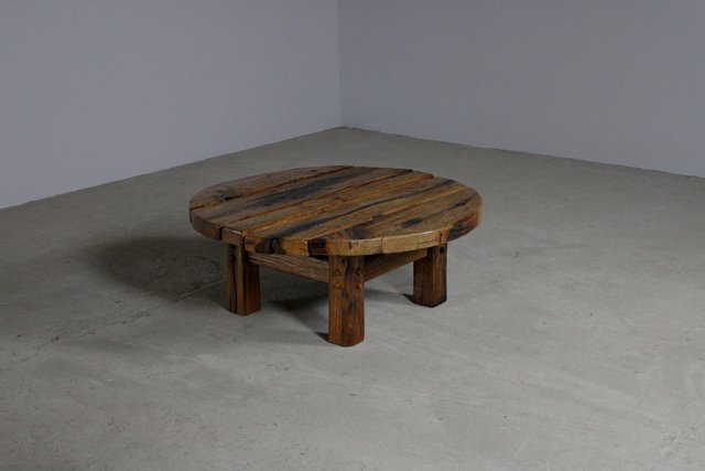 Table Basse Ronde Rustique, France, 1960s en vente sur Pamono
