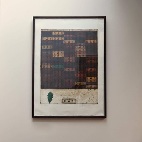 Joe Tilson RA, Oak, 1981, Etching, Framed for sale at Pamono