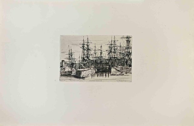 William Ridley, Draham Harbour, Etching, 1870s for sale at Pamono