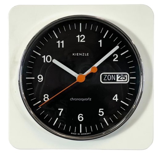 Vintage White Bakelite Chronoquartz Wall Clock from Kienzle ...