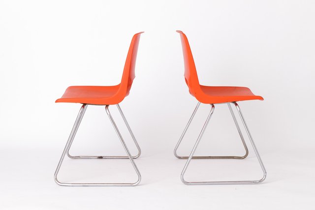 Set of Vintage Plastic Chairs, Netherlands, 1970s for sale at Pamono
