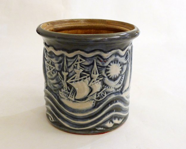 Vintage Art Deco Tobacco Pot by René Quillivic, 1920s for sale at Pamono