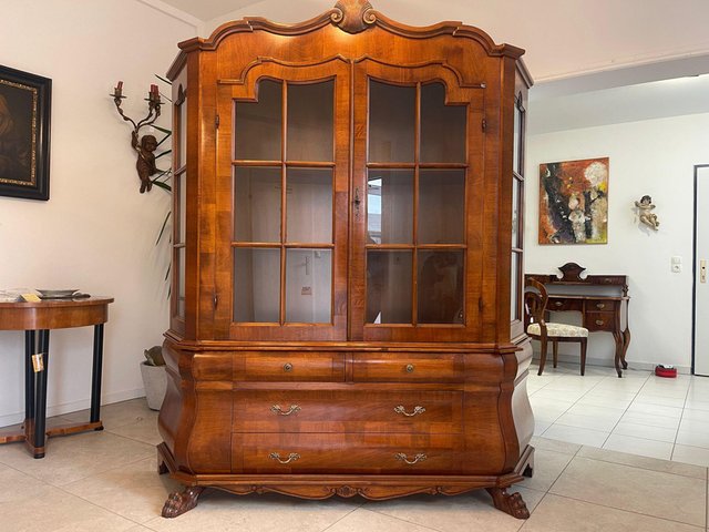 Baroque Top Sideboard Glass Display Case, 1970s for sale at Pamono