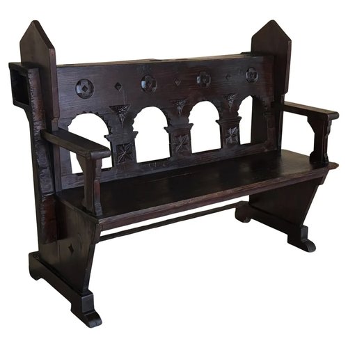 Antique Church Bench in Oak, 1890 for sale at Pamono