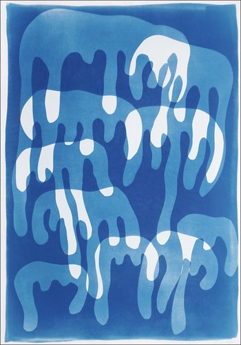Kind of Cyan, Dripping Paint, Cyanotype, 2025 for sale at Pamono