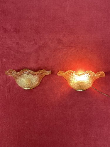 Italian Società Italiana Idea Linea Luce Murano Glass Wall Lamps, 1980s ...