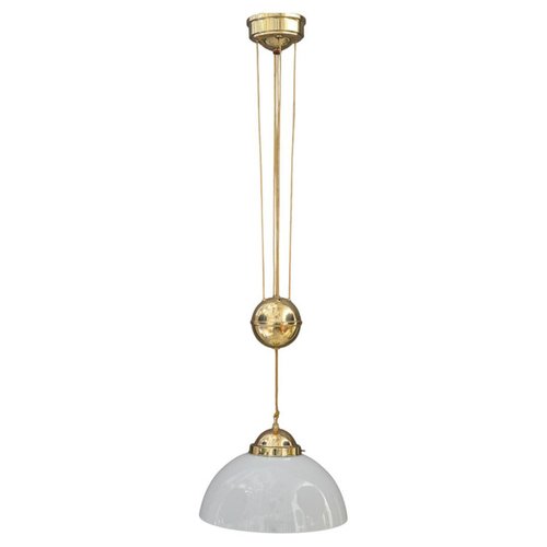 Lampe à Suspension Ajustable avec Abat-Jour en Verre Opalin, Vienne ...