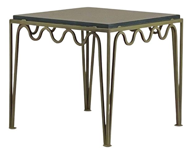 Méandre Verdigris and Black Limestone Square Side Table by Atelier ...