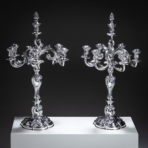 Late 19th Century Silver Candleholders from Daniel Vollgold & Sohn ...