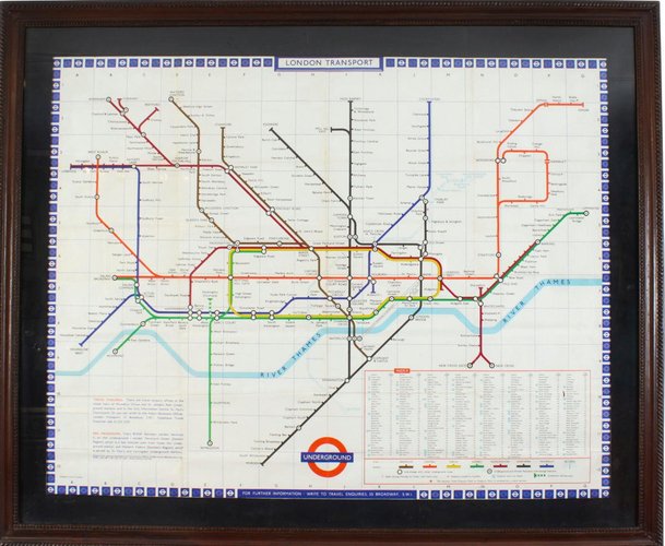20th Century London Transport Tube Map by Paul Garbutt, 1960s for sale ...
