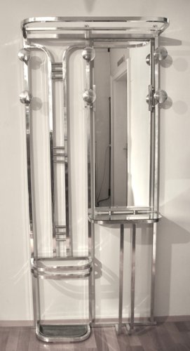 French Art Deco Coat Stand in Polished Aluminium, 1930s for sale at Pamono