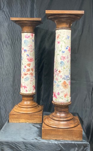 Antique Walnut Columns, 1800s, Set of 2 for sale at Pamono