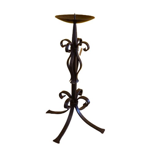 Wrought Iron Candlestick with Curls, 1970s for sale at Pamono