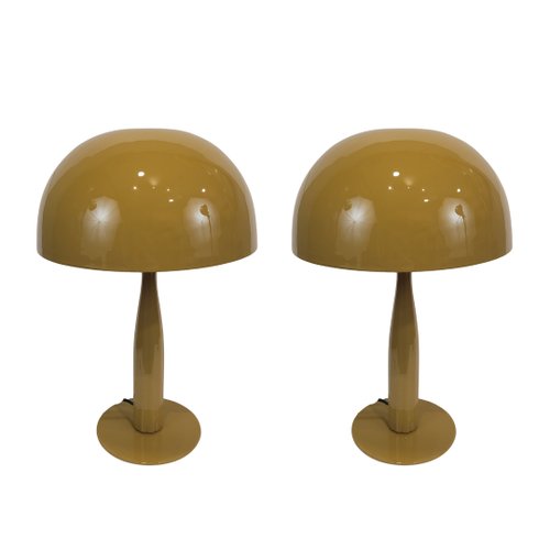 Mustard Metal Table Lamps, France, Set of 2 for sale at Pamono