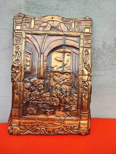 Copper Embossed Bas-Relief, 1960s for sale at Pamono