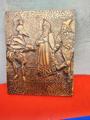 Copper Embossed Bas-Relief, 1960s for sale at Pamono