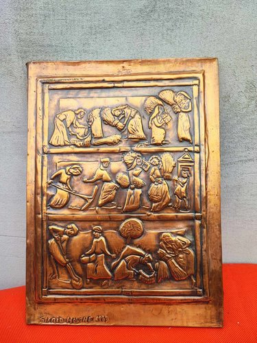 Copper Embossed Bas-Relief, 1960s for sale at Pamono