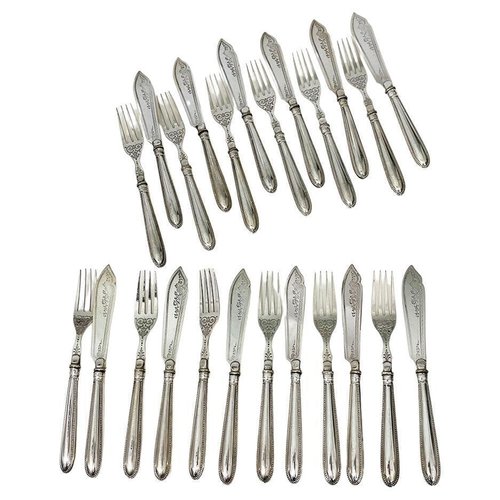 Fish Cutlery Set attributed to Wmf, Germany, 1890s, Set of 24 for sale ...